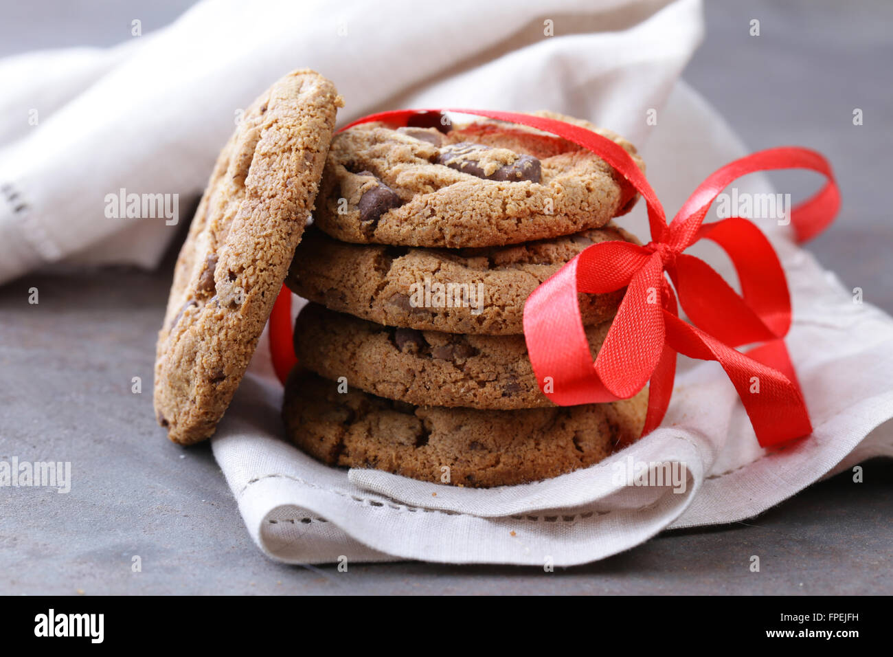 homemade desserts round cookies with chocolate chips Stock Photo - Alamy