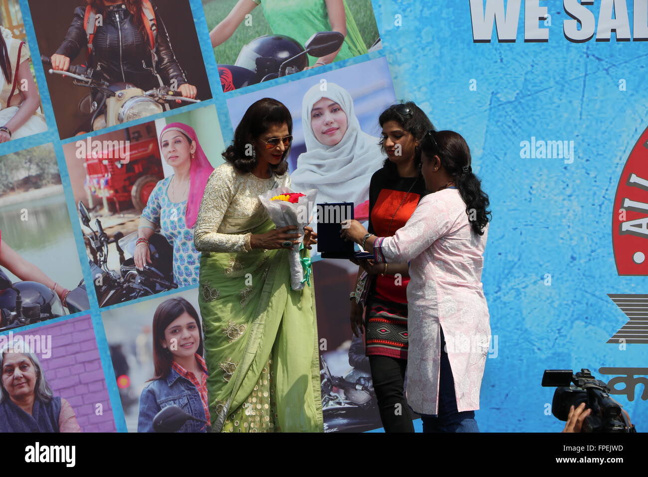 Women Bike Rally in New Delhi Stock Photo - Alamy