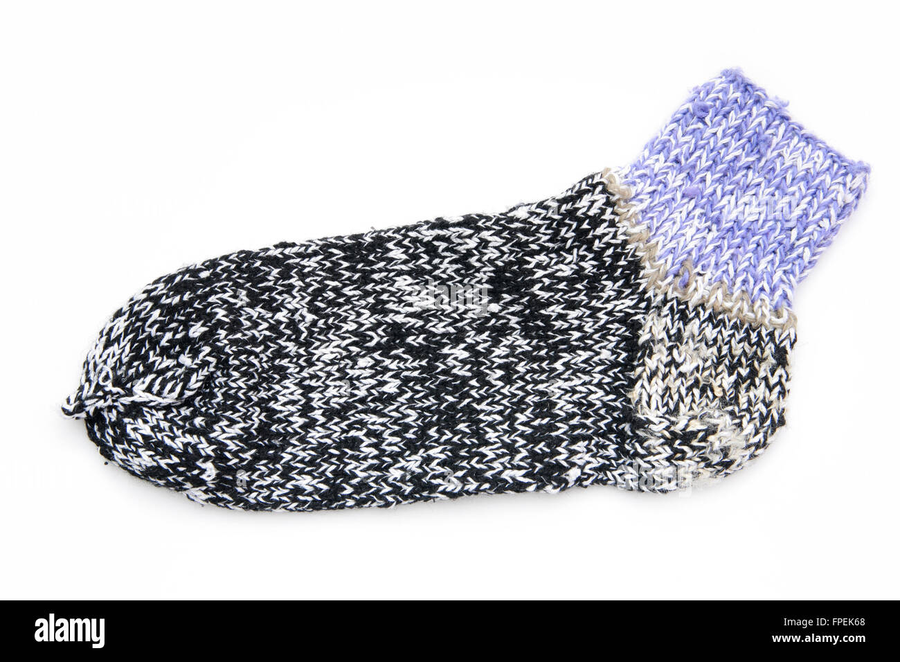 Knitted wool socks on a white background Stock Photo - Alamy