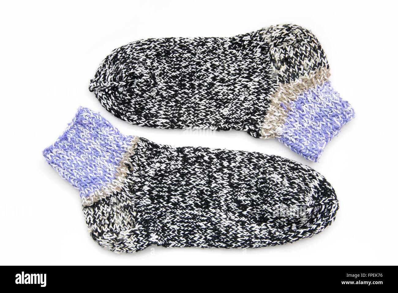 Knitted wool socks on hi-res stock photography and images - Alamy