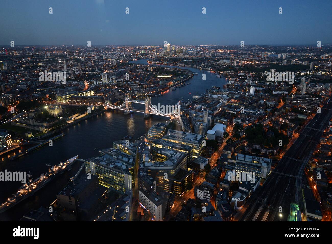 Aerial View Of London City at Night Stock Photo - Alamy