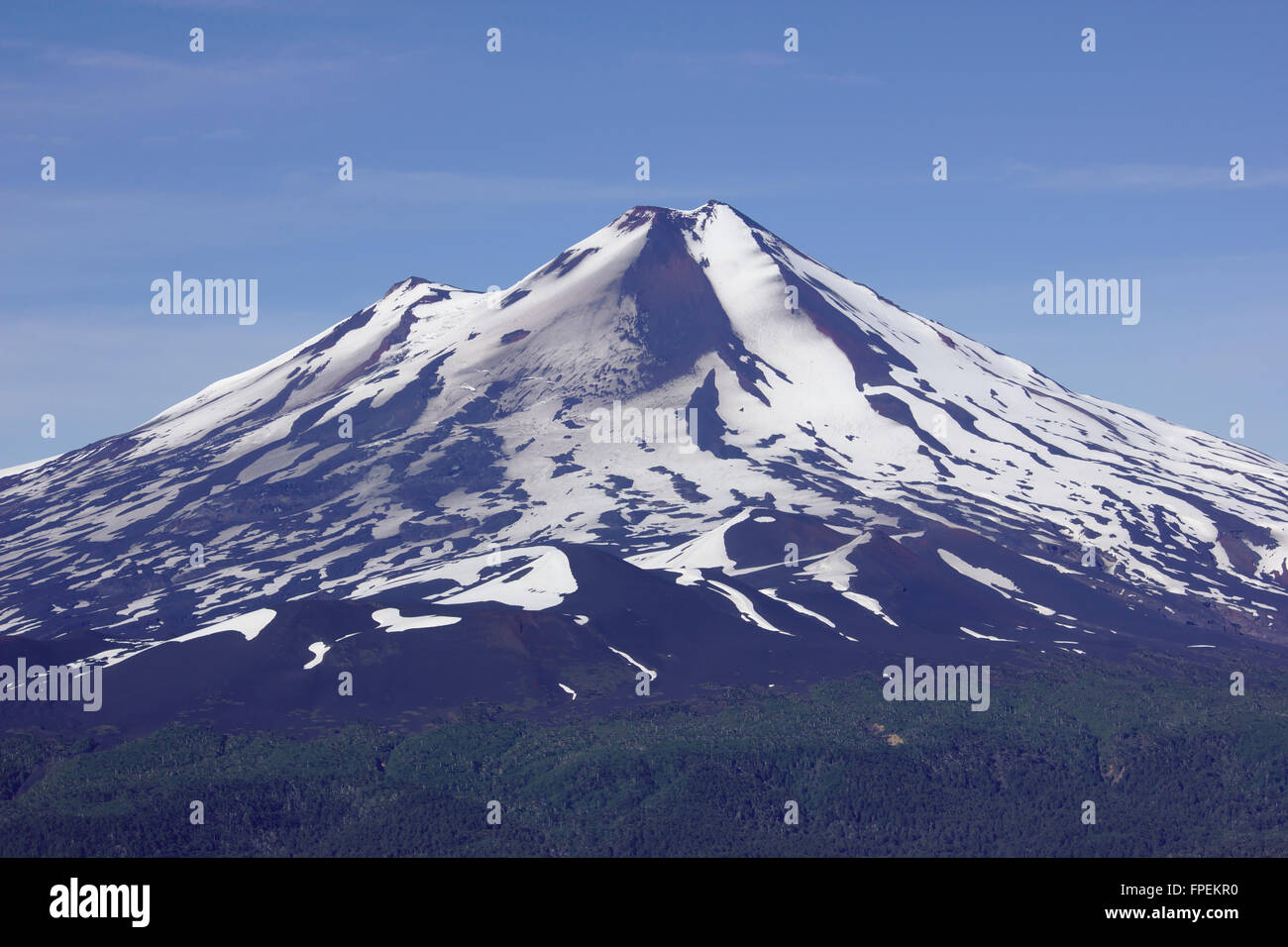 Volcano Llaima afrom Sierra Nevada, Conguillio National Park, Patagonia ...