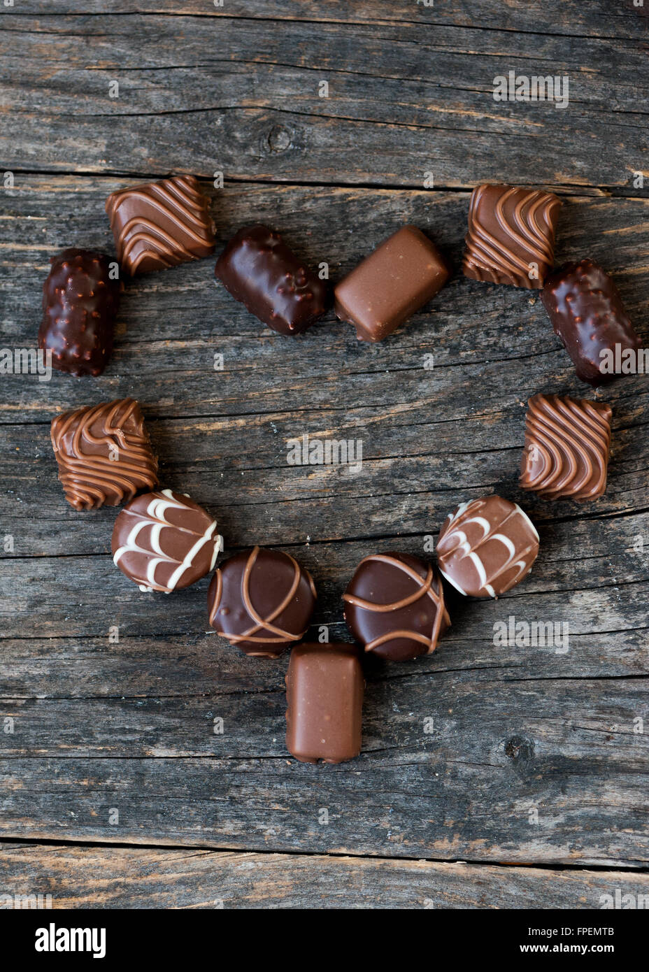 Chocolate candies for Valentine's Day Stock Photo - Alamy