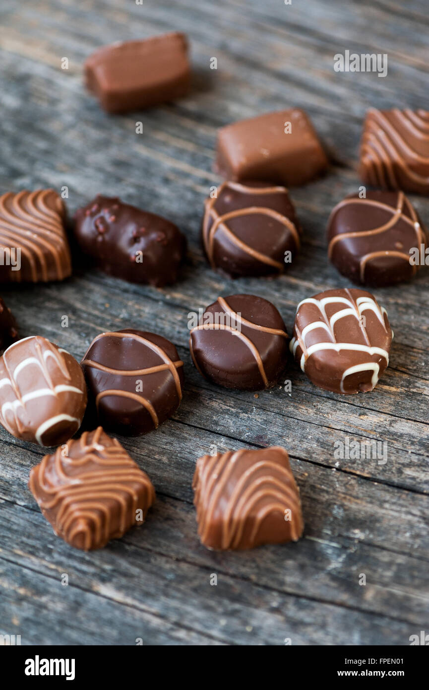 Chocolate candies for Valentine's Day Stock Photo - Alamy