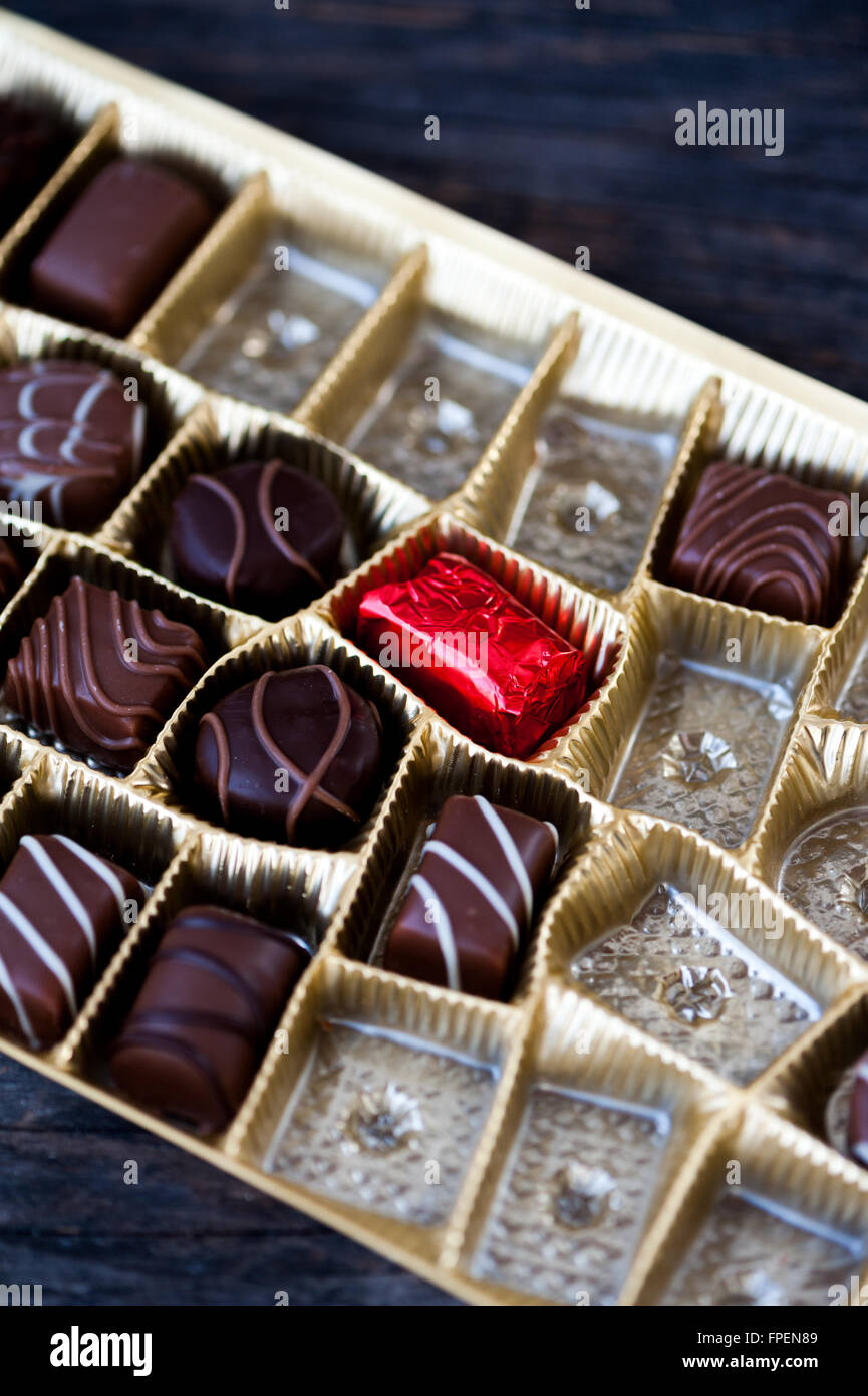 Chocolate candies for Valentine's Day Stock Photo - Alamy