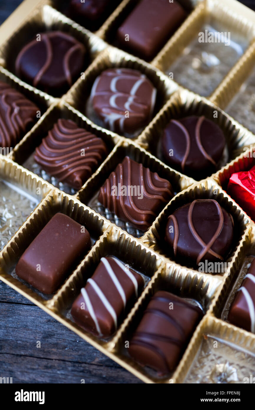 Chocolate candies for Valentine's Day Stock Photo - Alamy