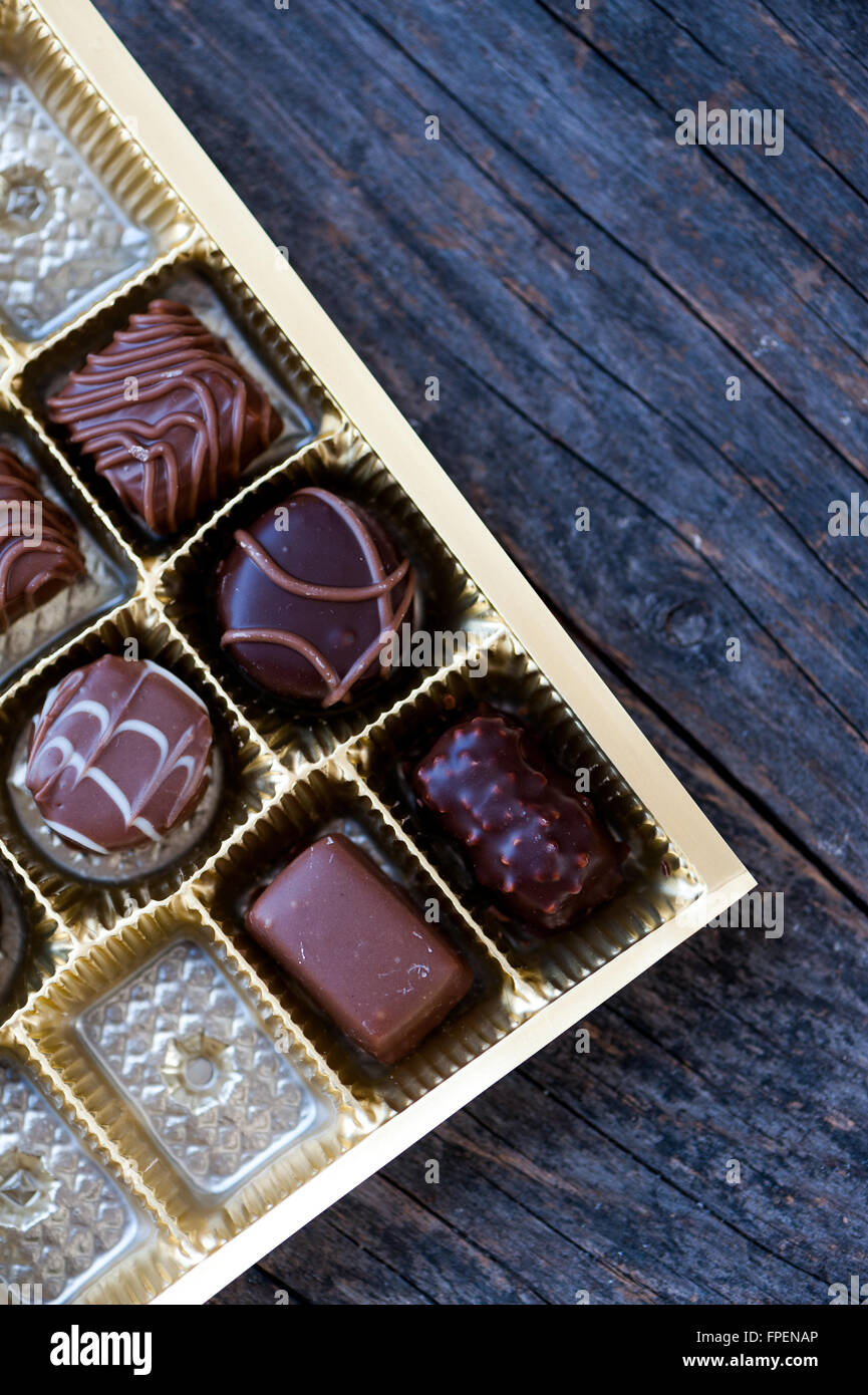 Chocolate candies for Valentine's Day Stock Photo - Alamy