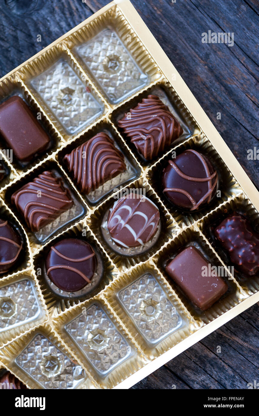 Chocolate candies for Valentine's Day Stock Photo - Alamy