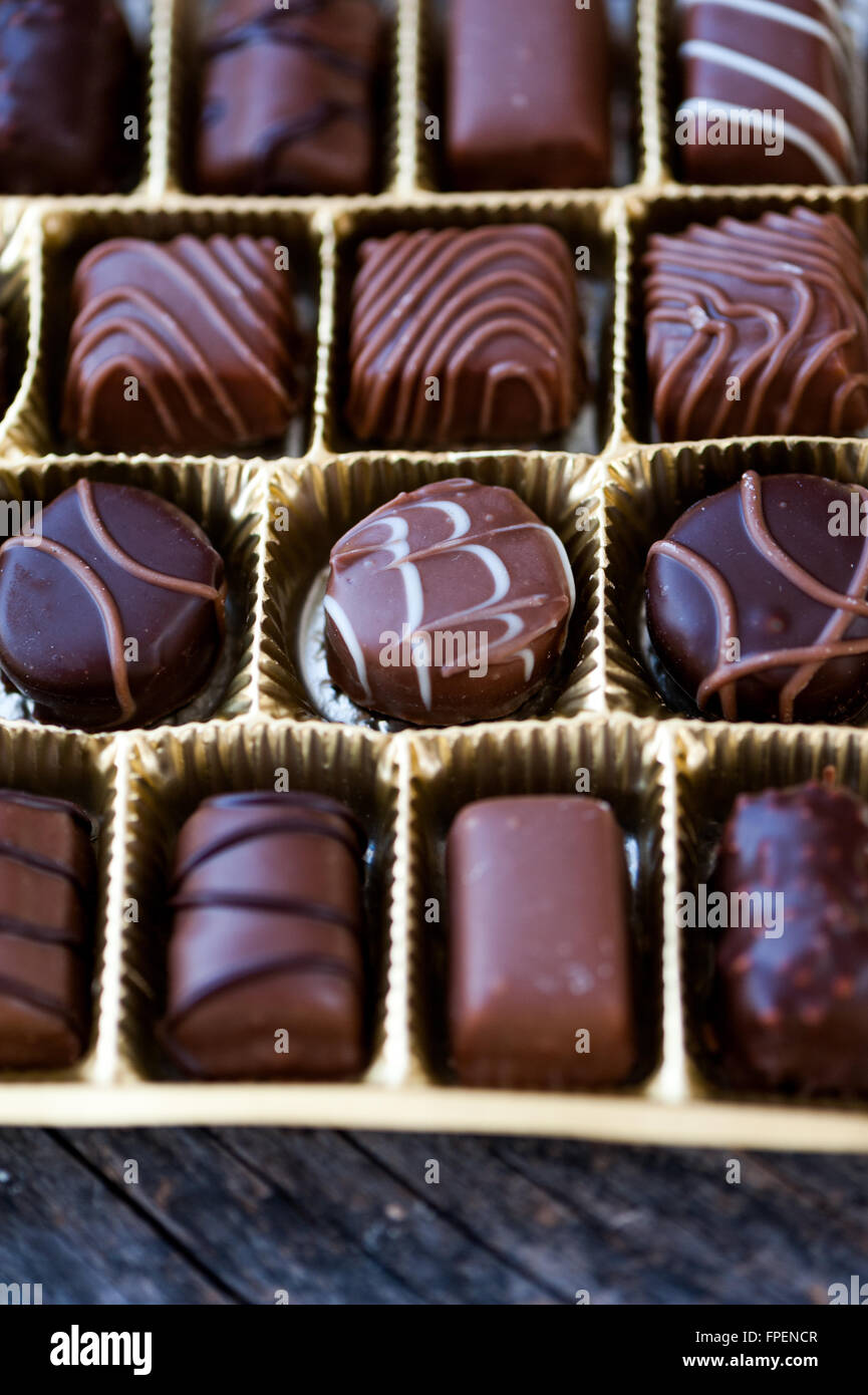 Chocolate candies for Valentine's Day Stock Photo - Alamy