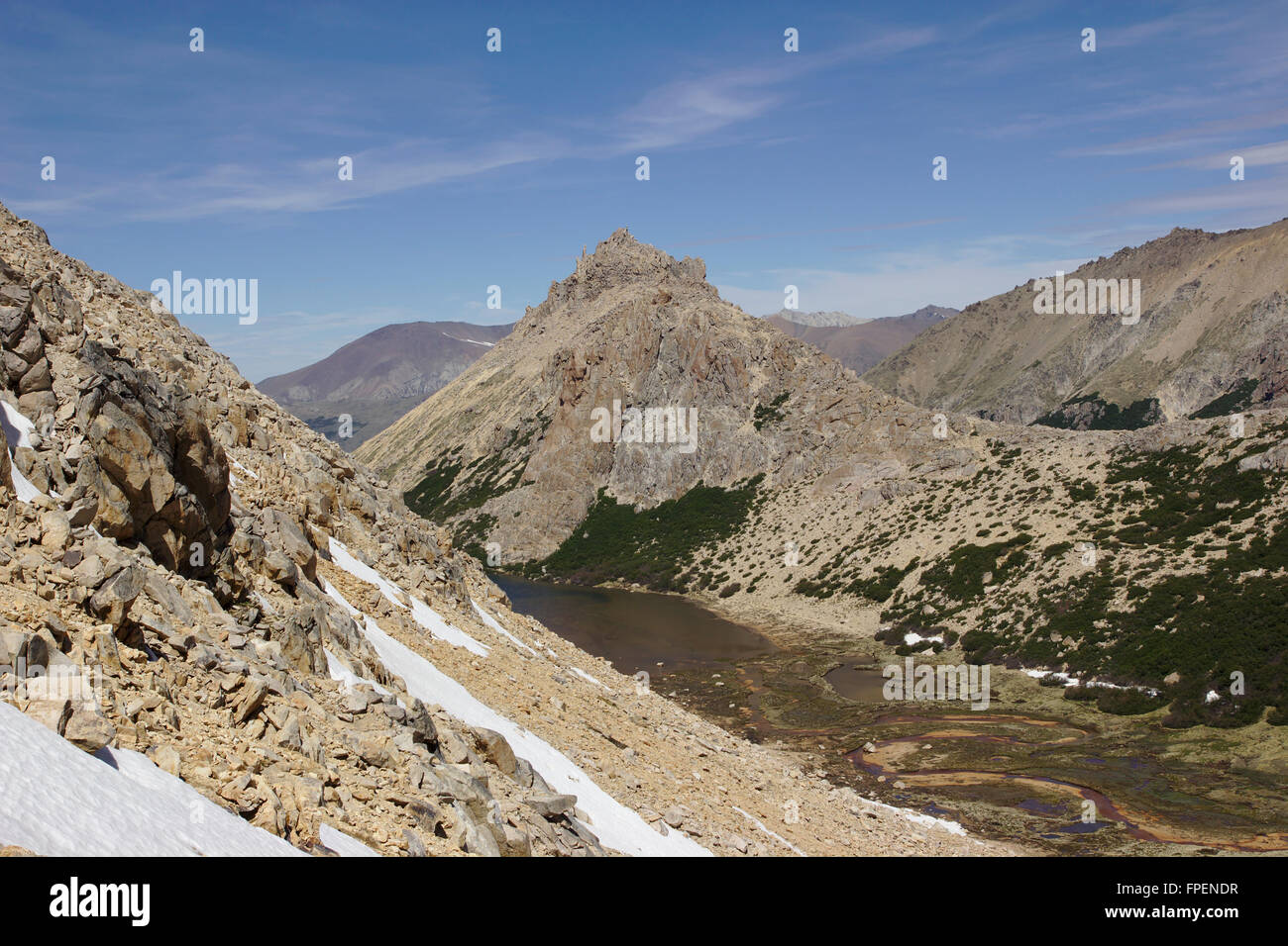 Laguna Tonchek, near Refugio Frey, Bariloche, Patagonia, Chile Stock ...
