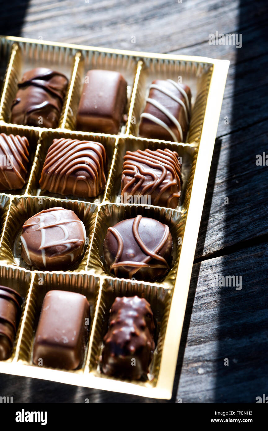 Chocolate candies for Valentine's Day Stock Photo - Alamy