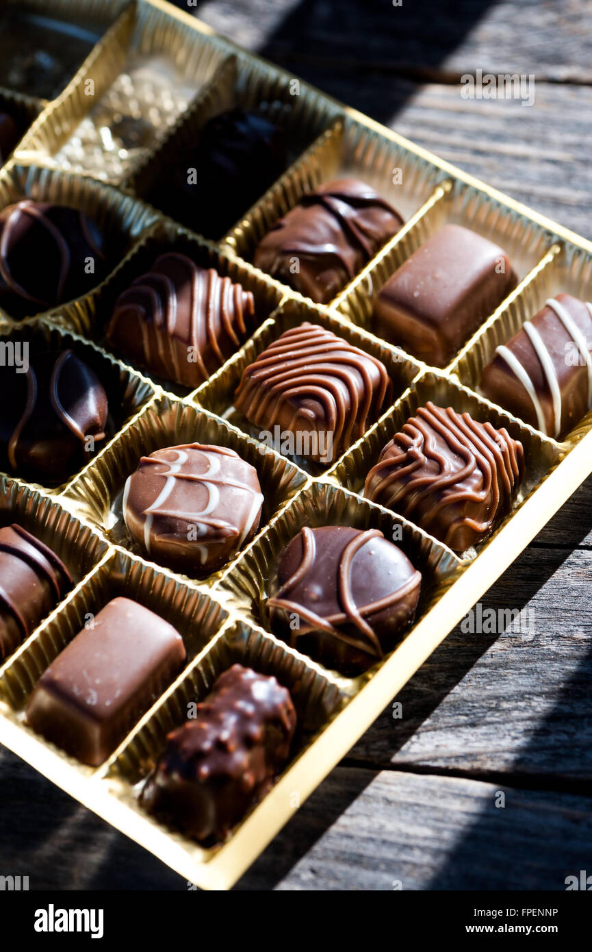 Chocolate candies for Valentine's Day Stock Photo - Alamy