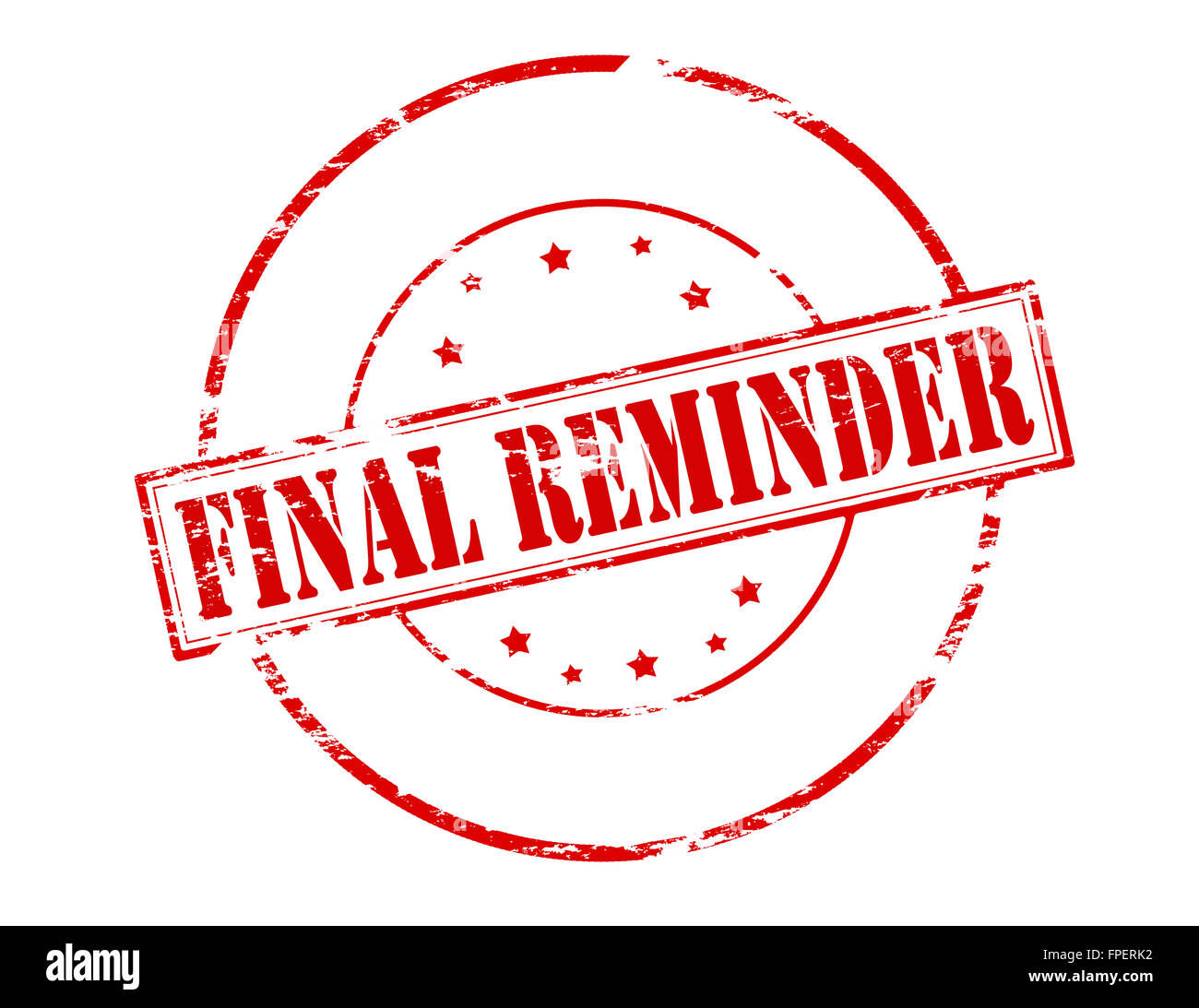 Rubber stamp with text final reminder inside, vector illustration Stock ...
