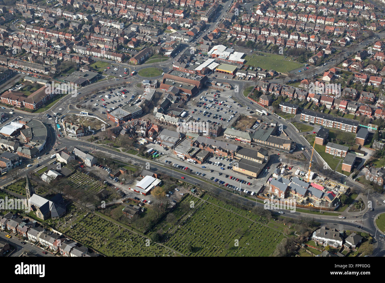 aerial view of Crosby town centre, Liverpool, UK Stock Photo - Alamy