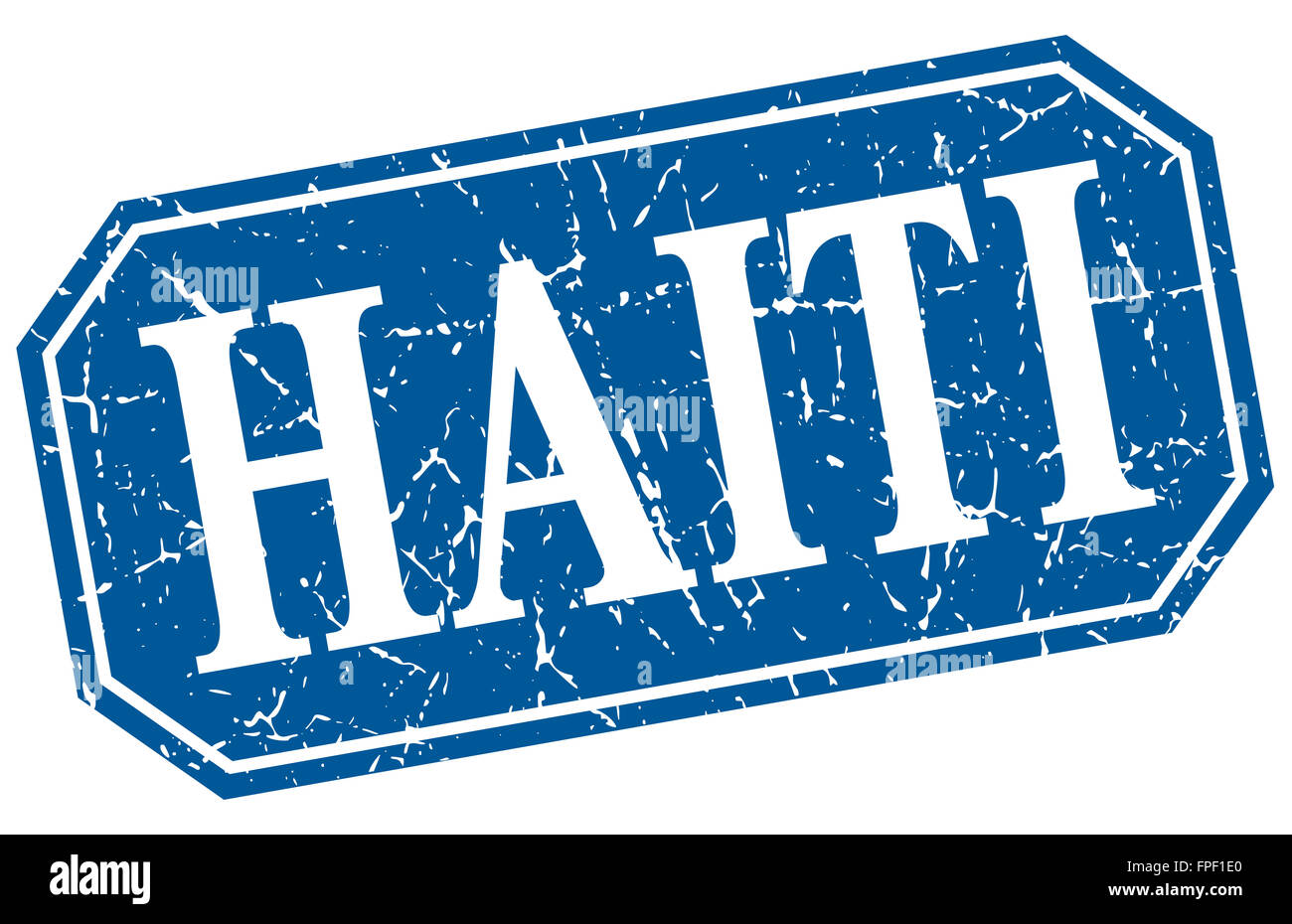 Haiti blue square grunge retro style sign Stock Photo - Alamy