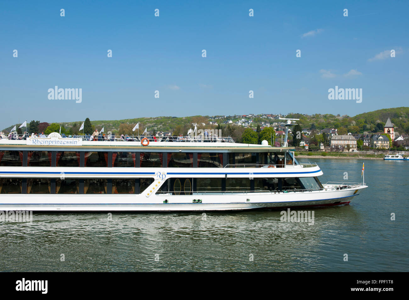 Deutschland, Rheinland-Pfalz, Erpel, Rheinschiff MS Rheinprinzessin, am ...