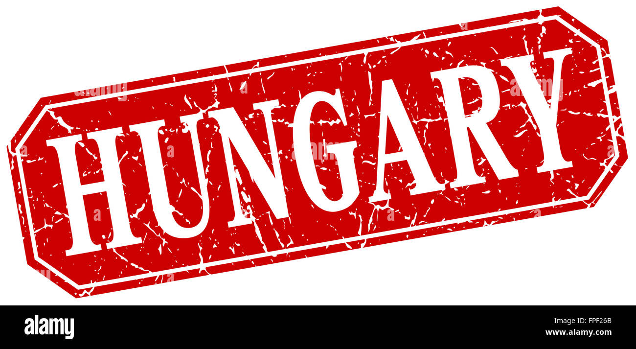 Hungary red square stamp hi-res stock photography and images - Alamy