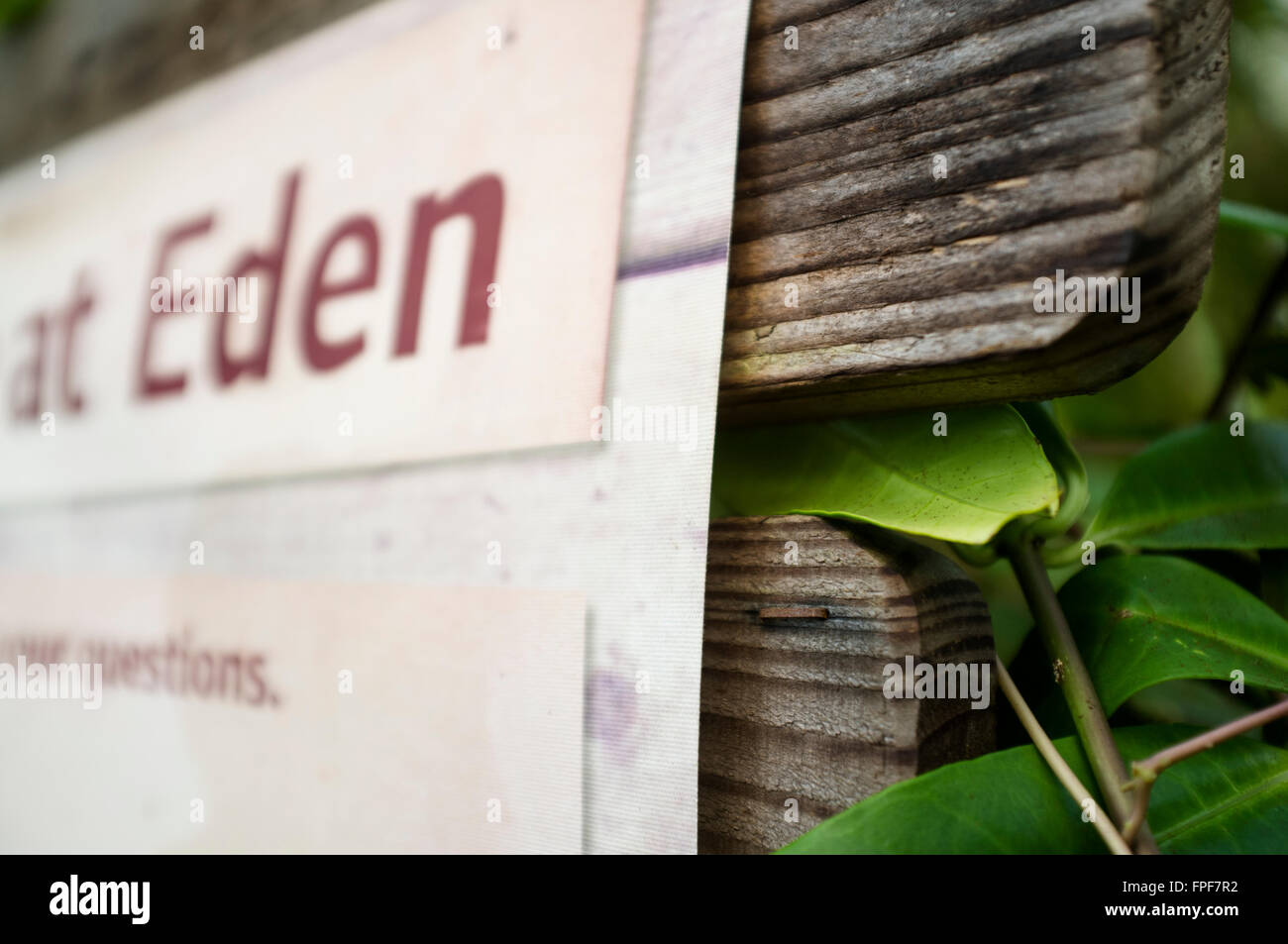 The Rainforest Biome at Eden - Sign Stock Photo - Alamy