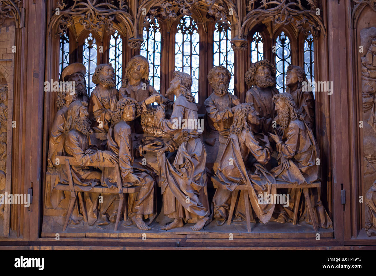 Last Supper. Central panel of the Holy Blood Altarpiece (1500-1505) by ...
