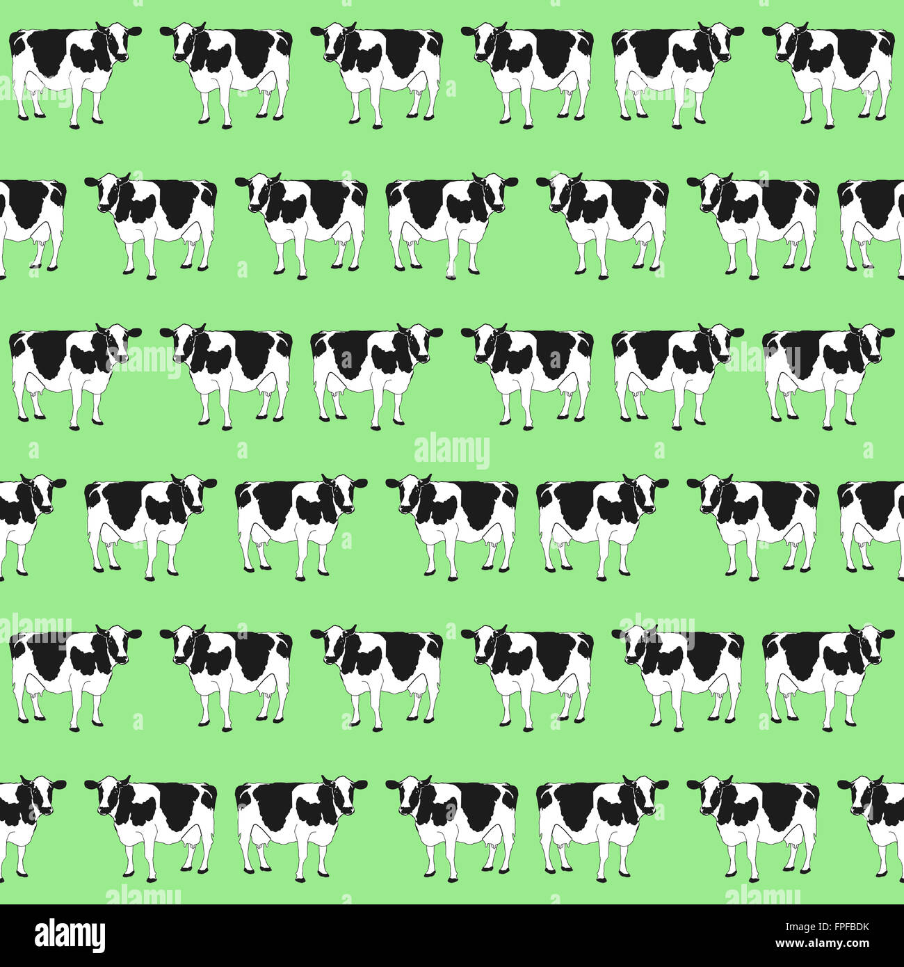 Cows pattern on a light green background Stock Photo - Alamy