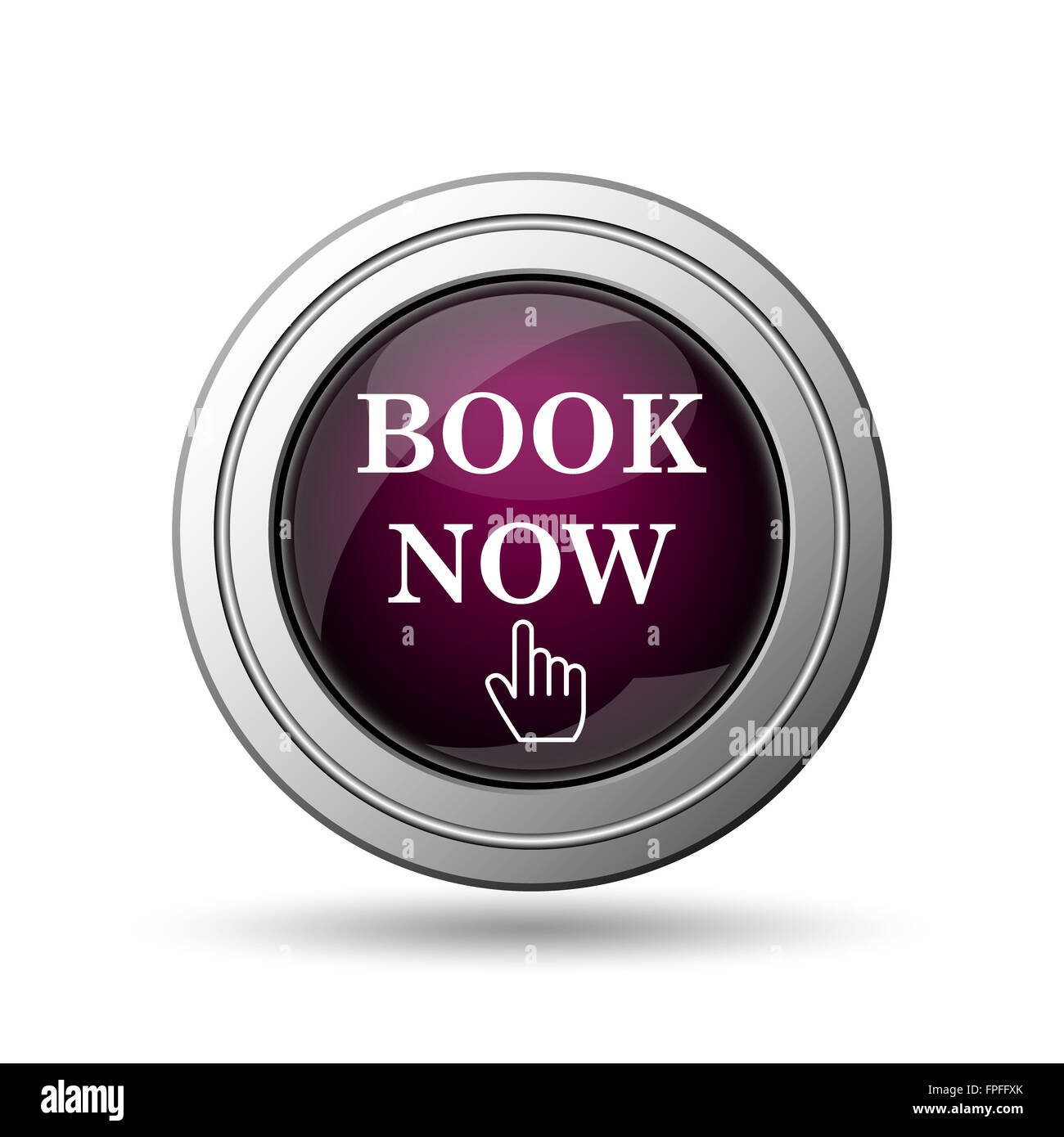 Book now icon. Internet button on white background Stock Photo - Alamy