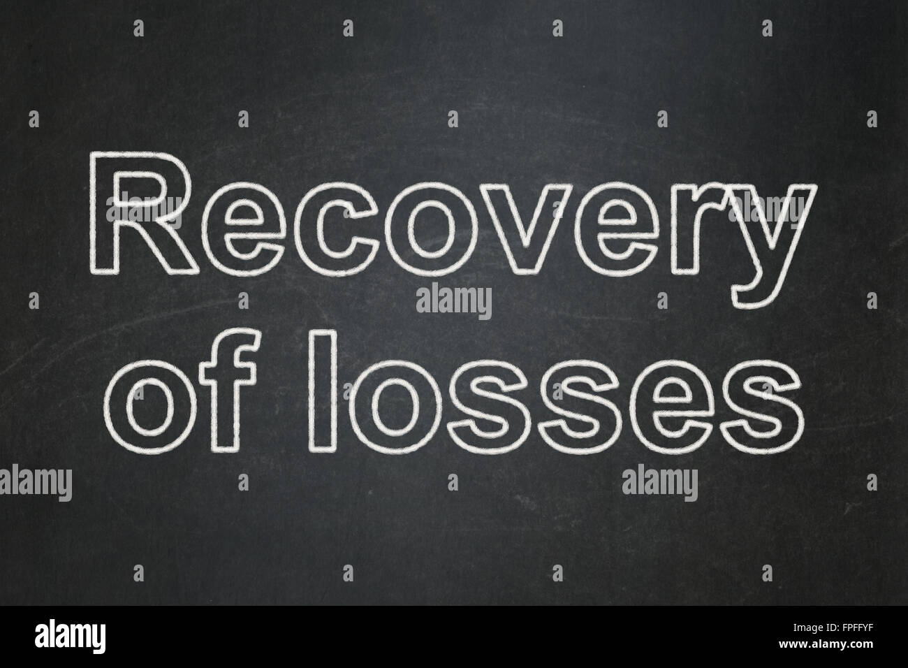 Banking concept: Recovery Of losses on chalkboard background Stock ...