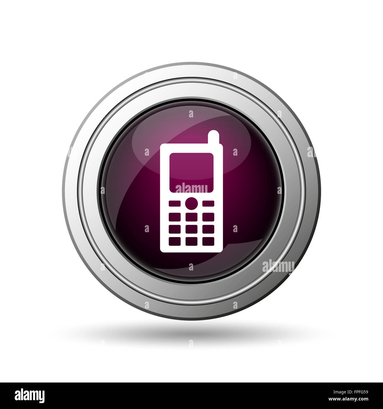Mobile phone icon. Internet button on white background Stock Photo - Alamy