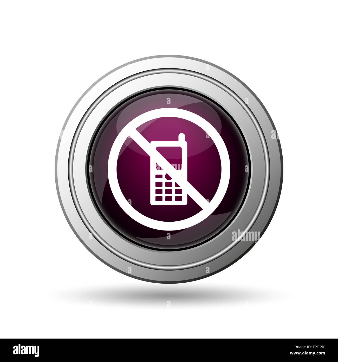 Mobile phone restricted icon. Internet button on white background Stock ...