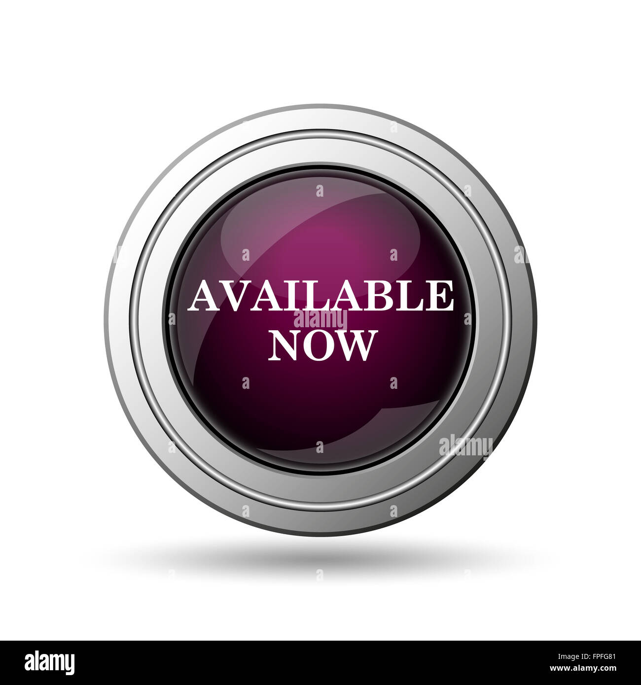 Available now icon. Internet button on white background Stock Photo - Alamy