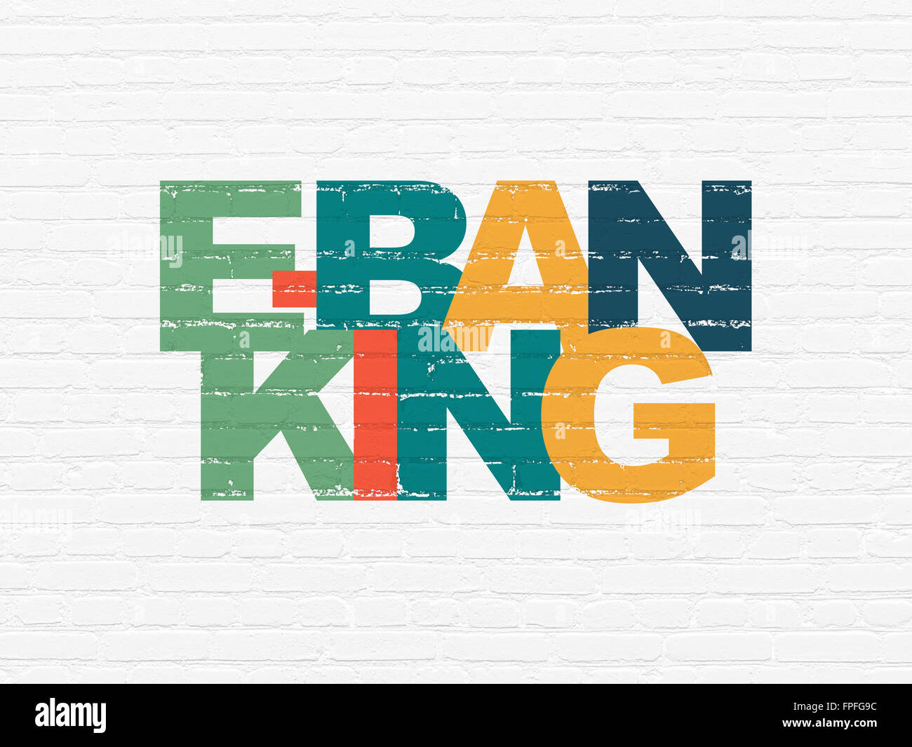 Currency concept: E-Banking on wall background Stock Photo - Alamy