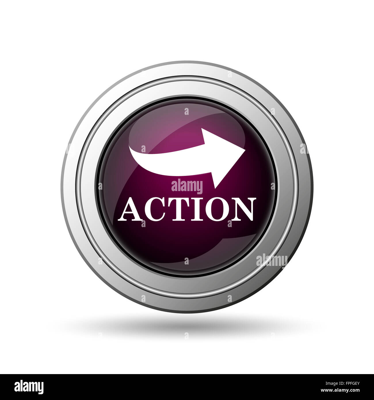 Action icon. Internet button on white background Stock Photo - Alamy