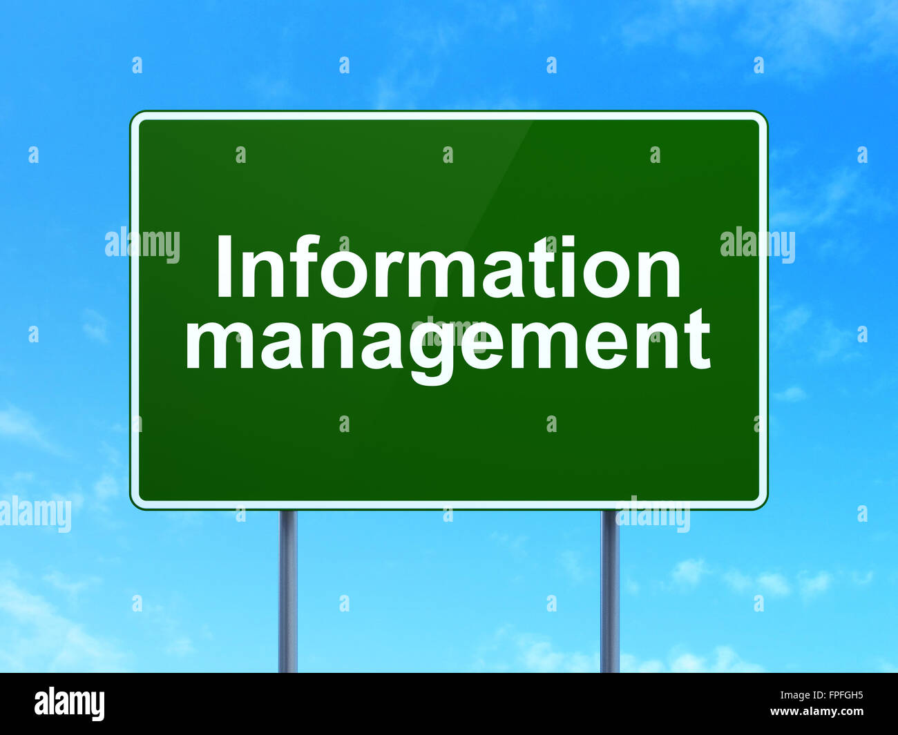 Data concept: Information Management on road sign background Stock ...