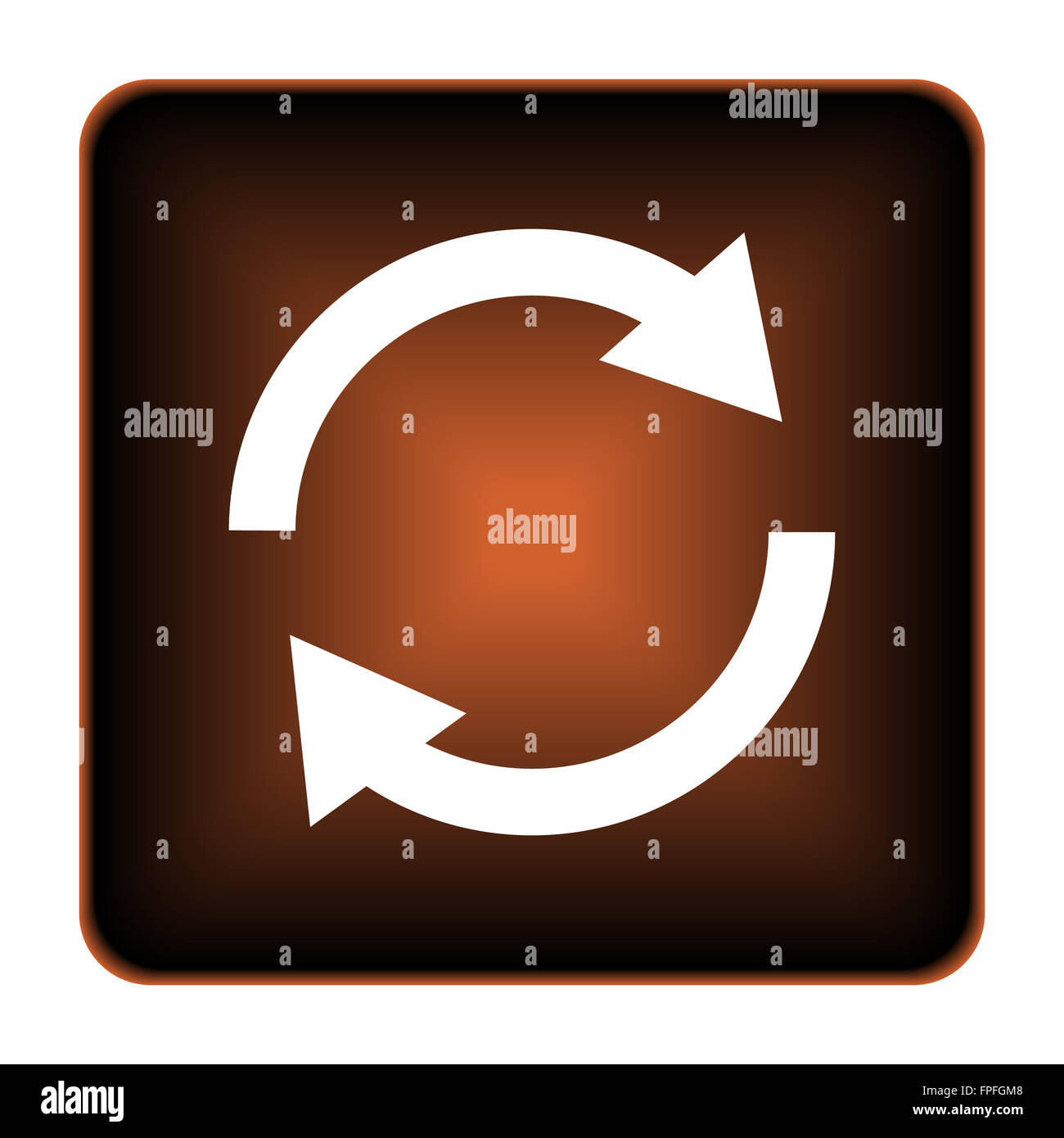 Reload two arrows icon. Internet button on white background Stock Photo ...