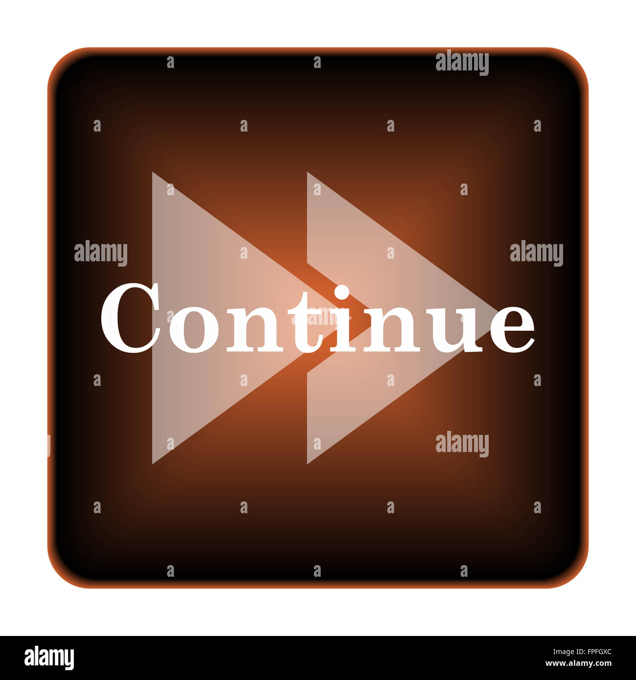Continue icon. Internet button on white background Stock Photo - Alamy
