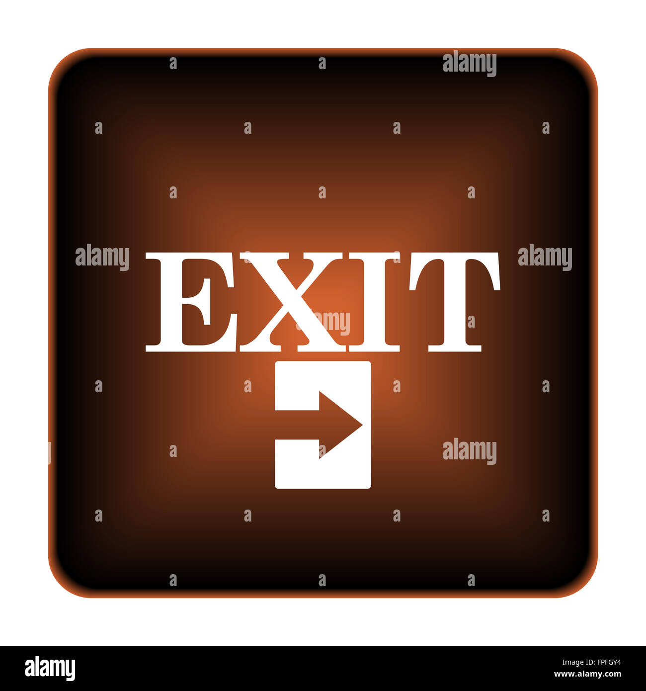 Exit icon. Internet button on white background Stock Photo - Alamy