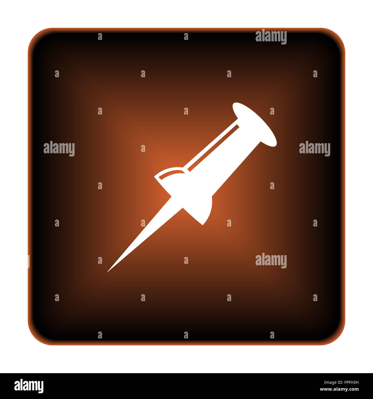 Pin icon. Internet button on white background Stock Photo - Alamy