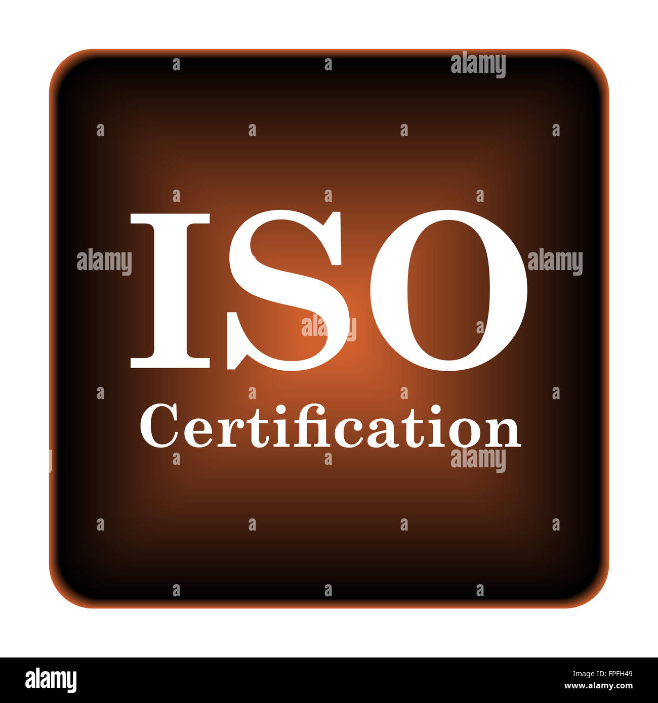 ISO certification icon. Internet button on white background Stock Photo ...