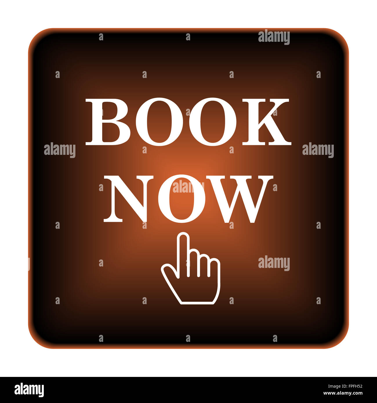 Book now icon. Internet button on white background Stock Photo - Alamy