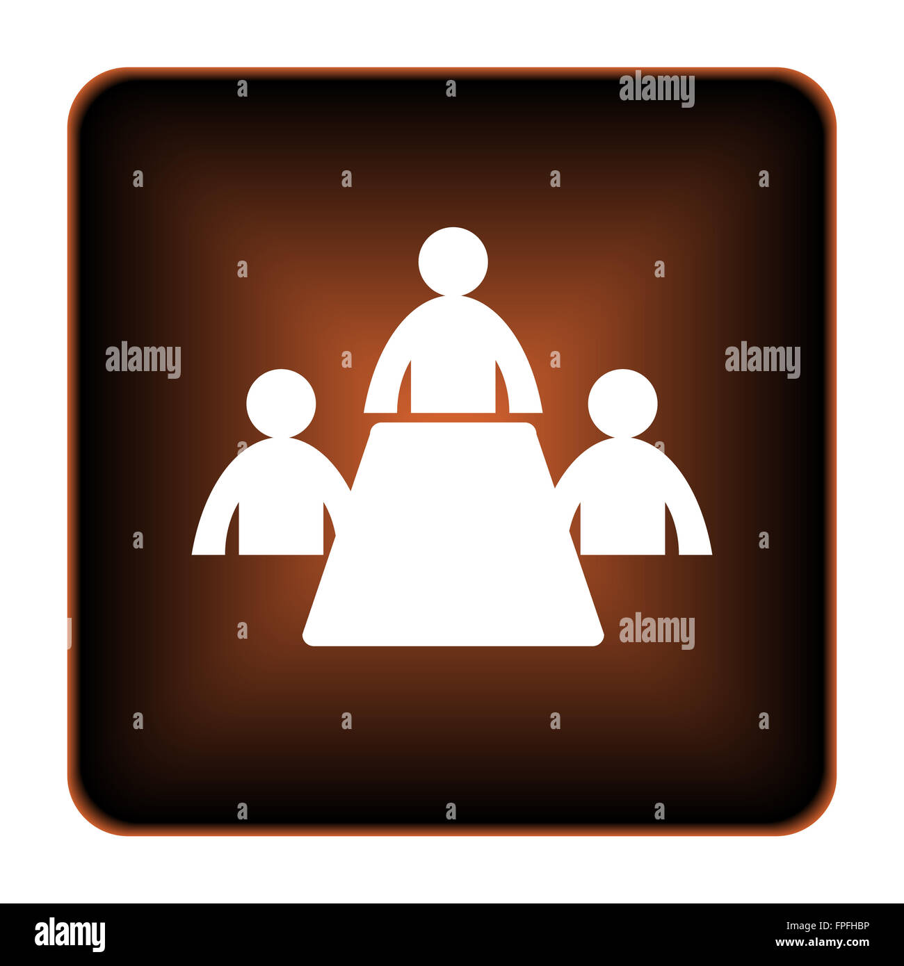 Meeting room icon. Internet button on white background Stock Photo - Alamy