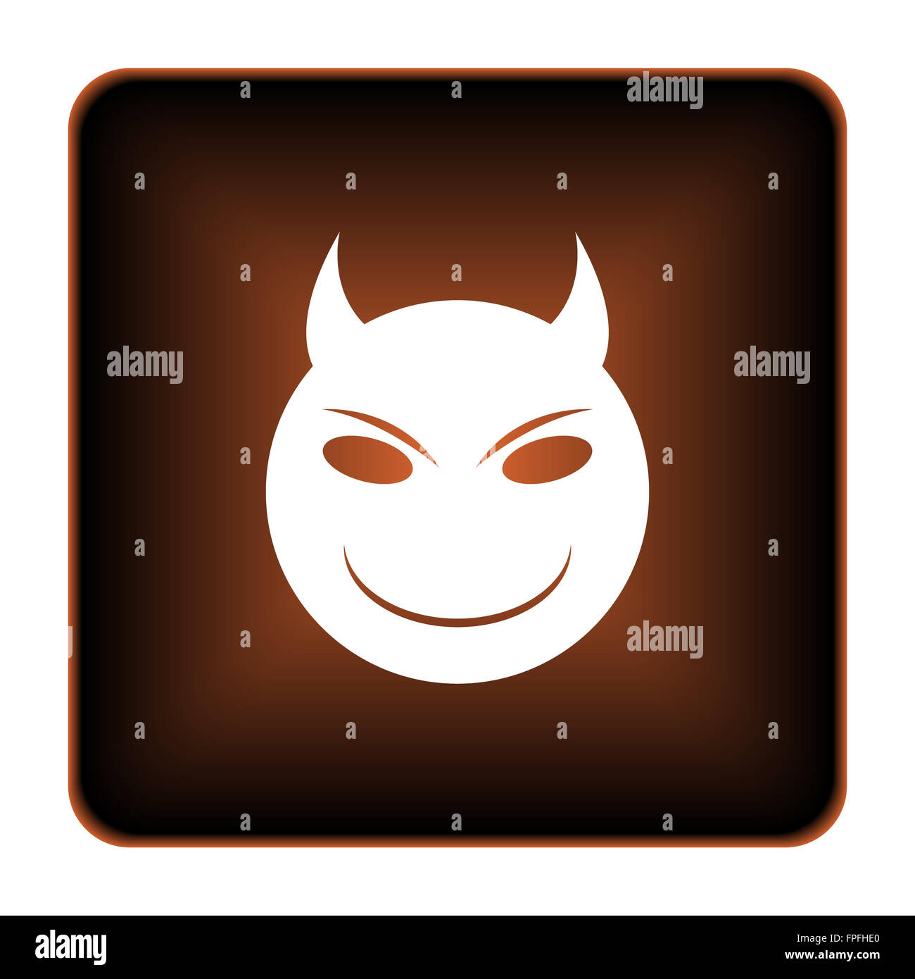 Evil icon. Internet button on white background Stock Photo - Alamy