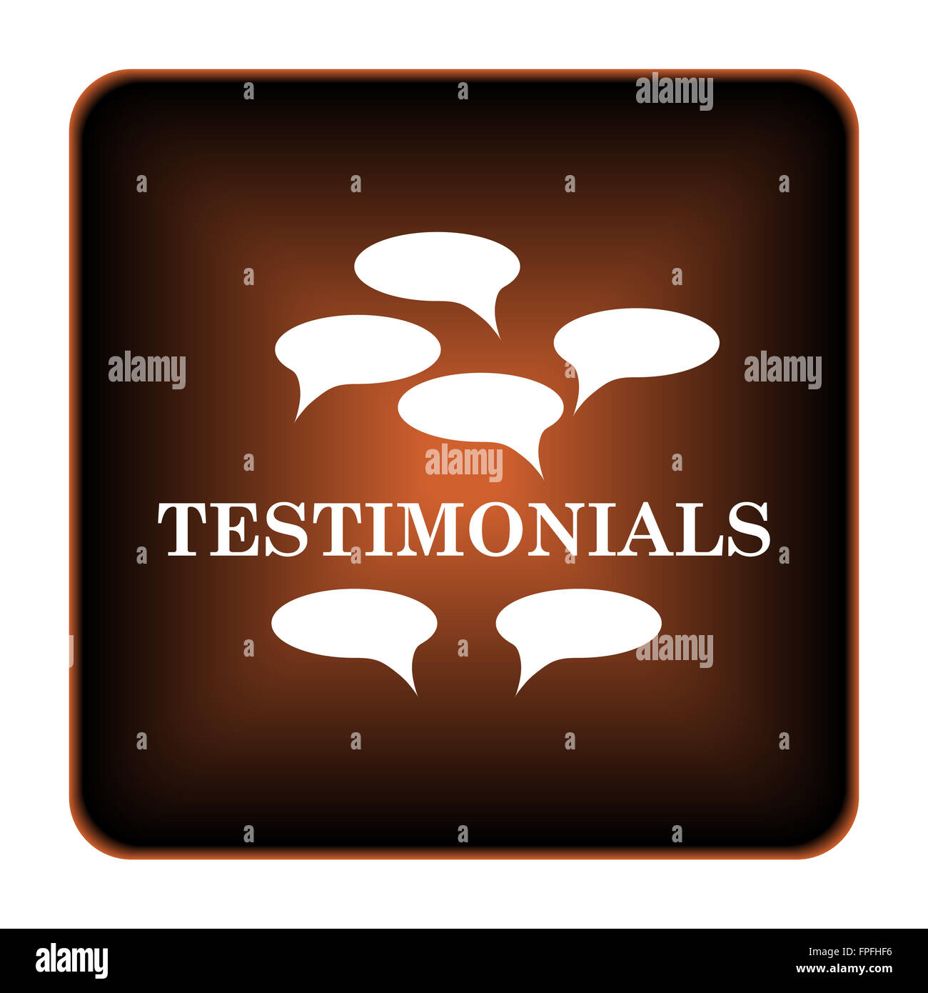 Testimonials icon. Internet button on white background Stock Photo - Alamy