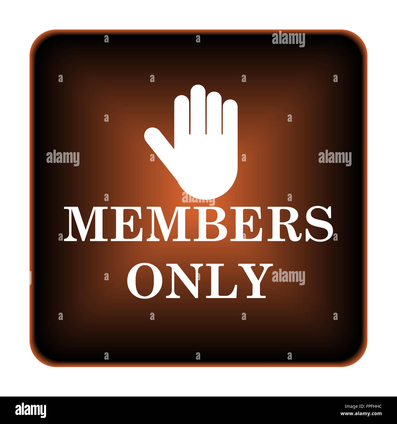 Members only icon. Internet button on white background Stock Photo - Alamy
