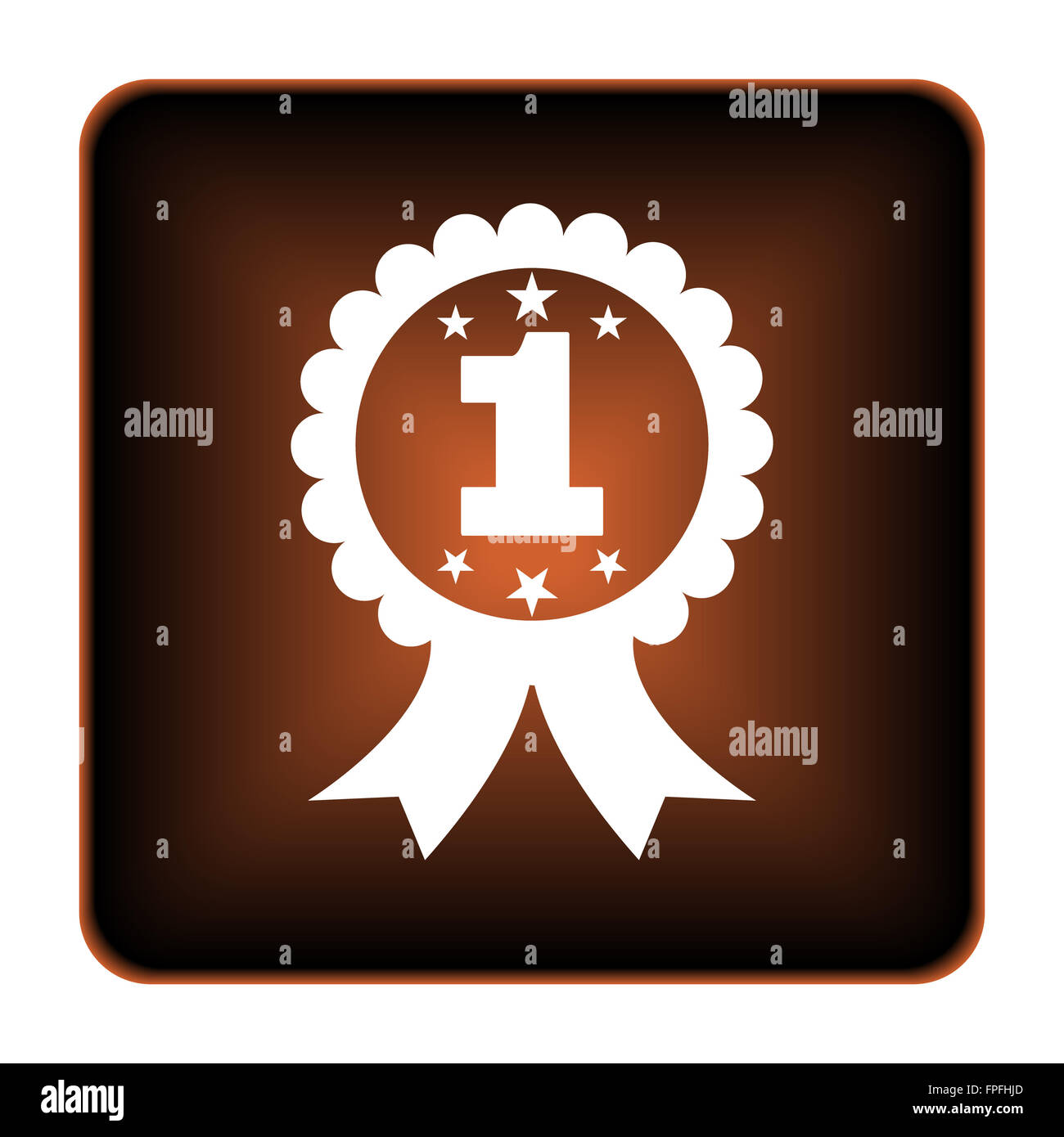 First prize ribbon icon. Internet button on white background Stock ...