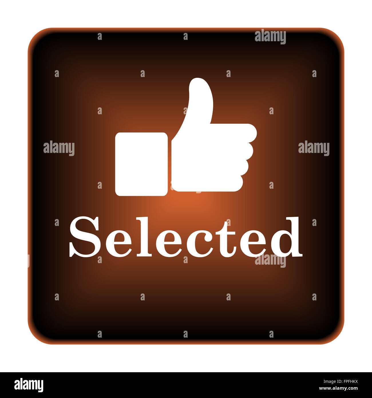 Selected icon. Internet button on white background Stock Photo - Alamy
