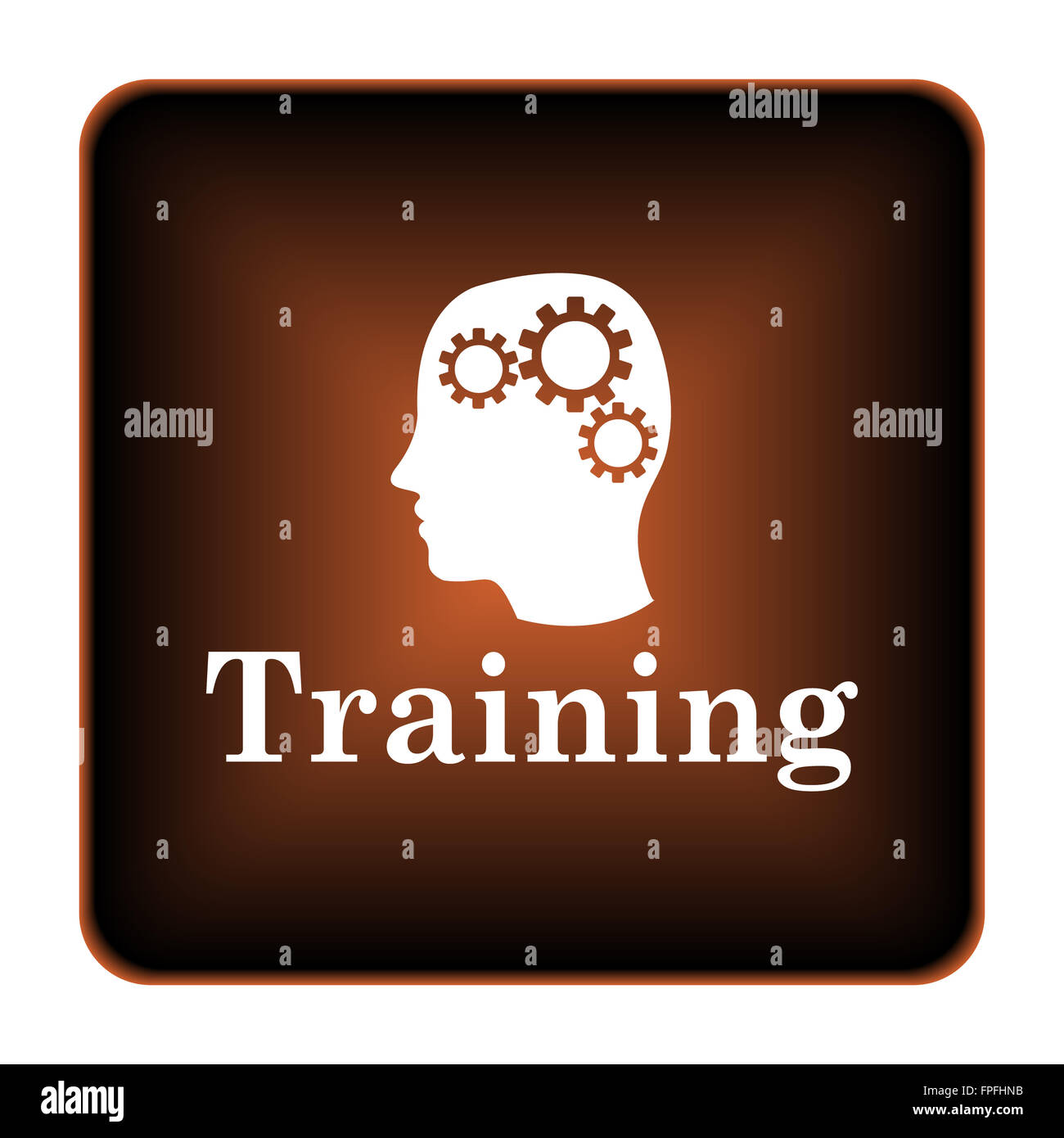 Training icon. Internet button on white background Stock Photo - Alamy