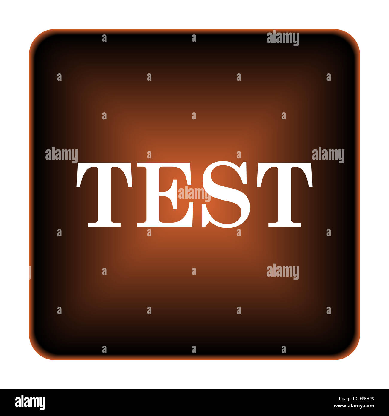 Test icon. Internet button on white background Stock Photo - Alamy