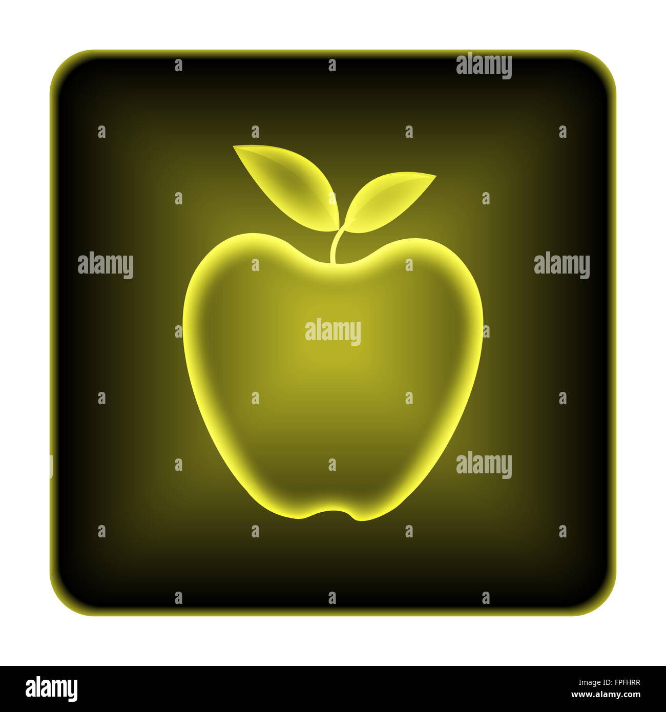 Apple icon. Internet button on white background Stock Photo - Alamy