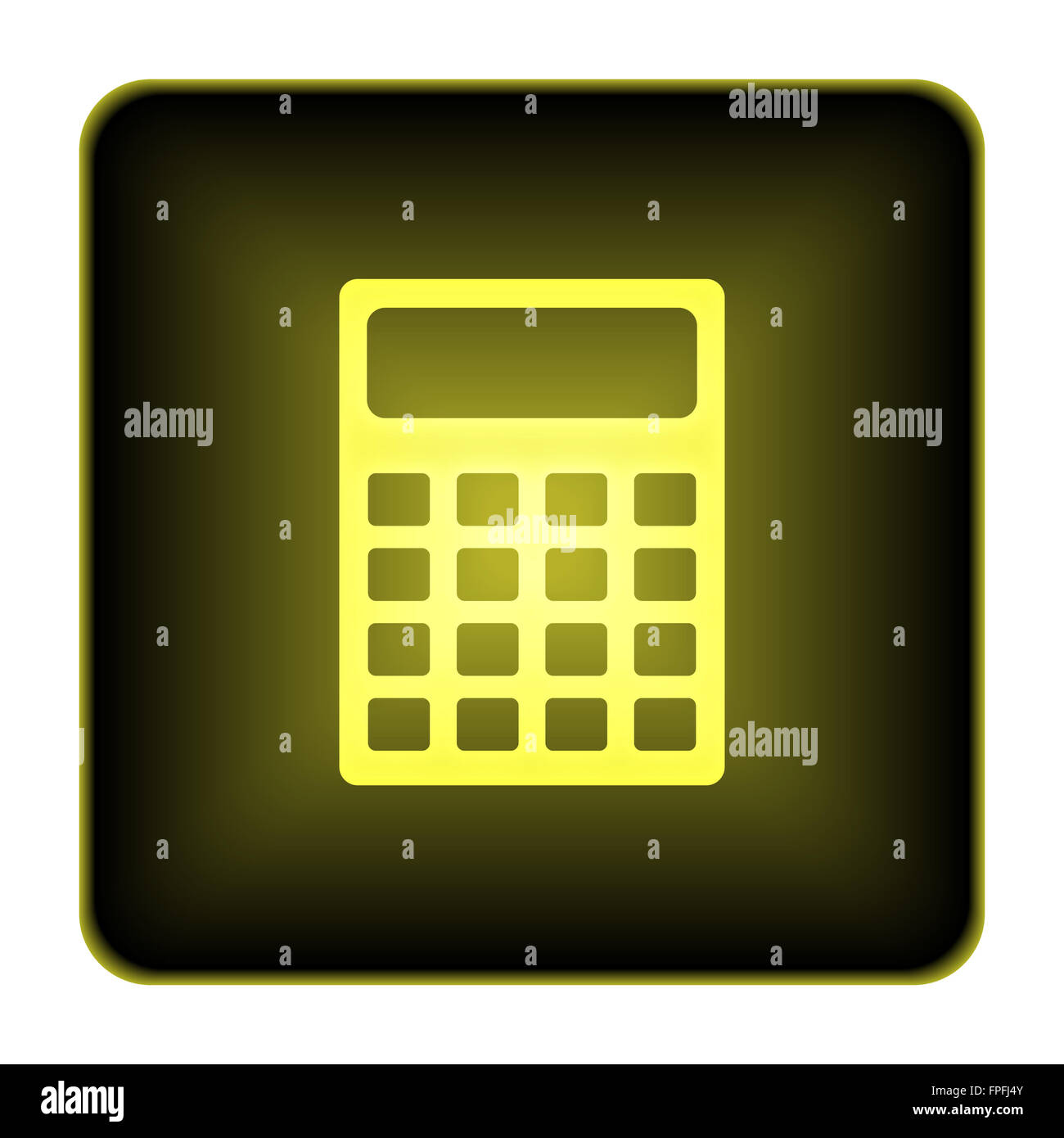 Calculator icon. Internet button on white background Stock Photo - Alamy