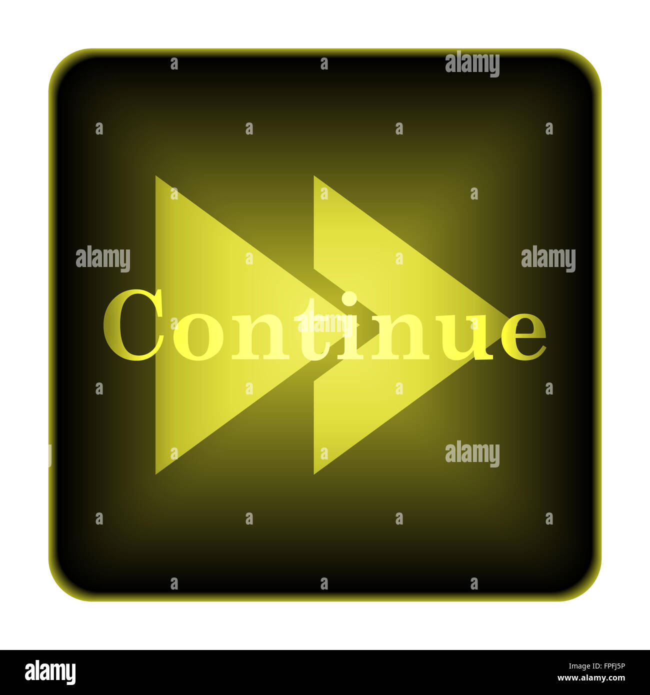 Continue icon. Internet button on white background Stock Photo - Alamy