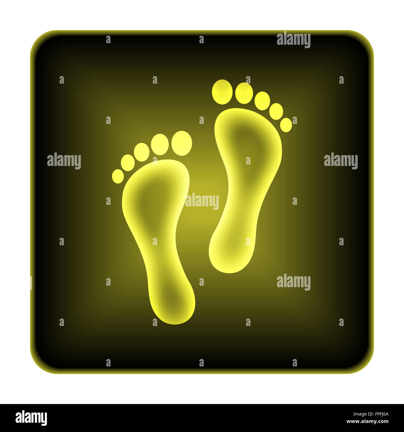 Foot print icon. Internet button on white background Stock Photo - Alamy